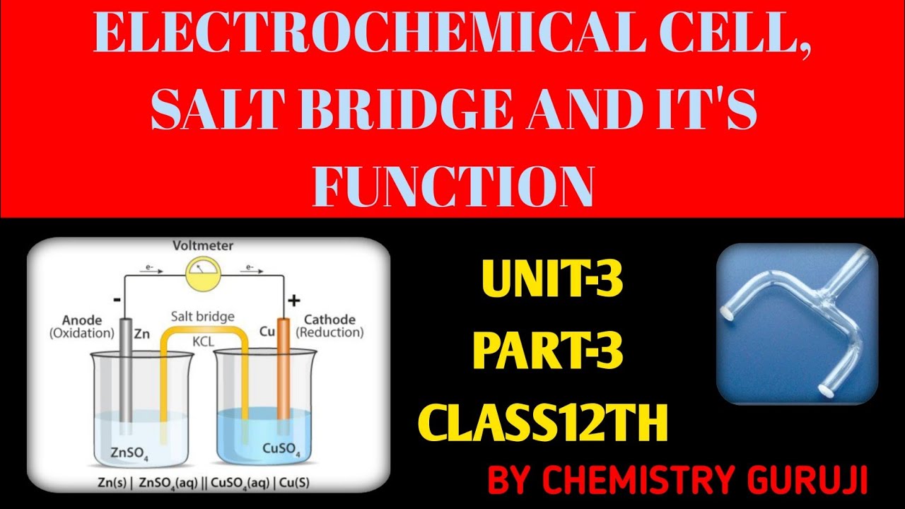 Unit-3 Electrochemical cell and salt bridge and it's function #trending ...