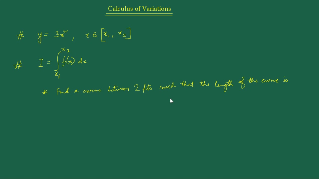 [L1] Calculus of Variations – 1: Introduction - YouTube