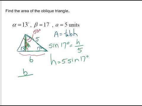 Trig Area of Oblique Triangle AAS - YouTube