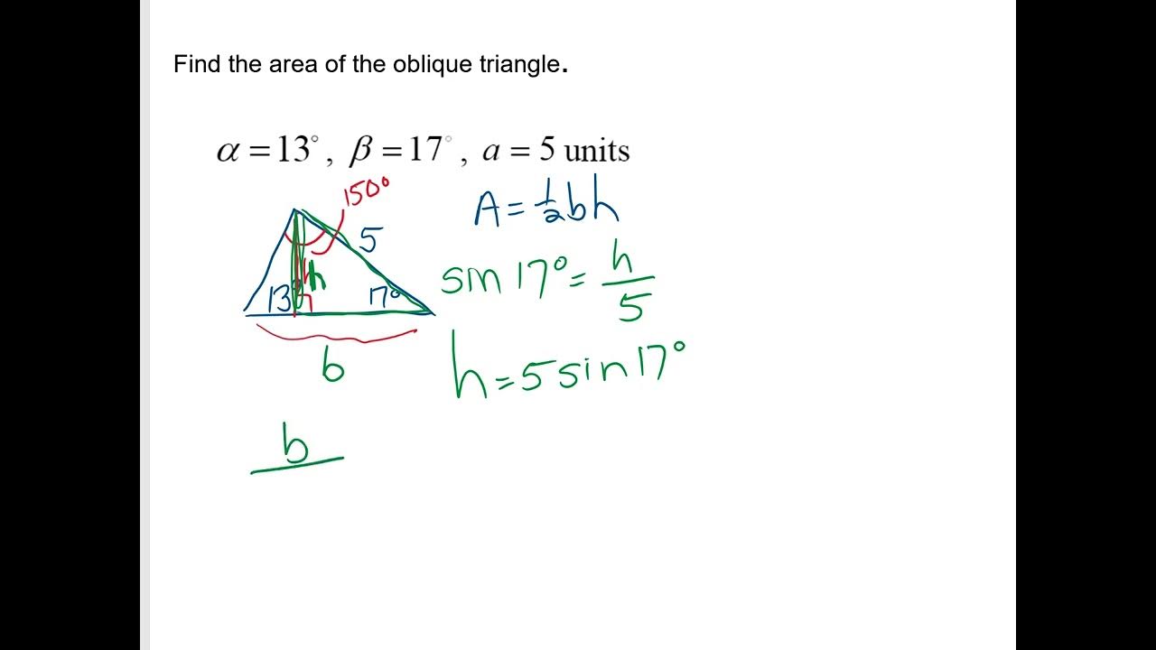 Trig Area of Oblique Triangle AAS - YouTube