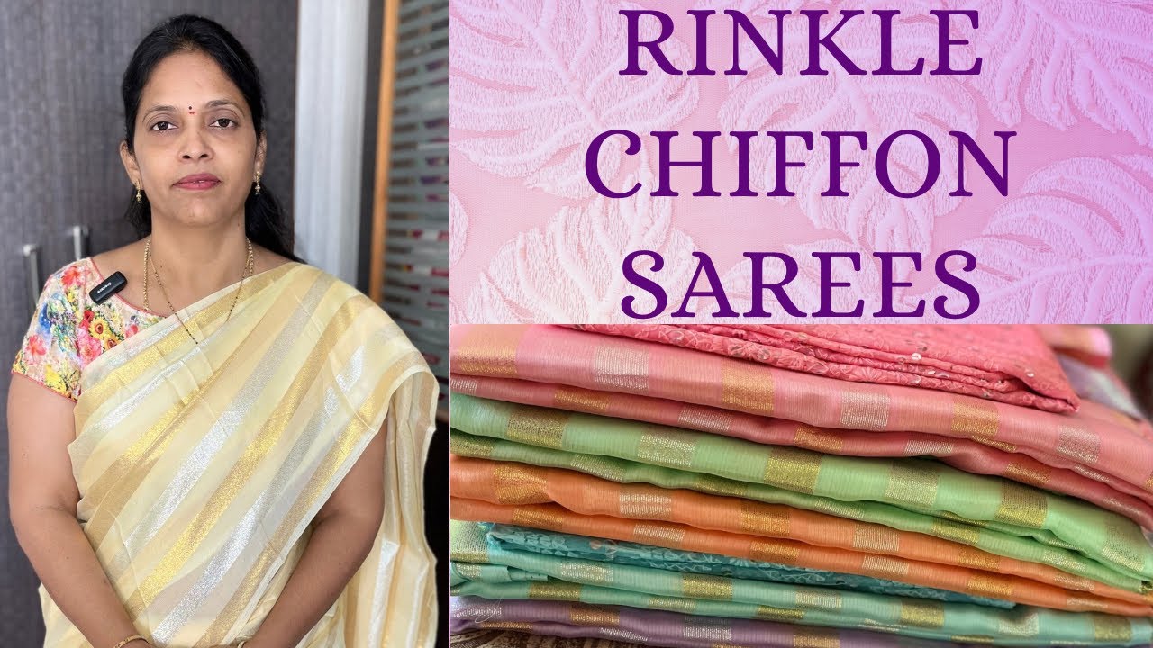 RINKLE CHIFFON SAREES| SUNITHA SAREES|8121724915 ||499|| #sunithasarees ...