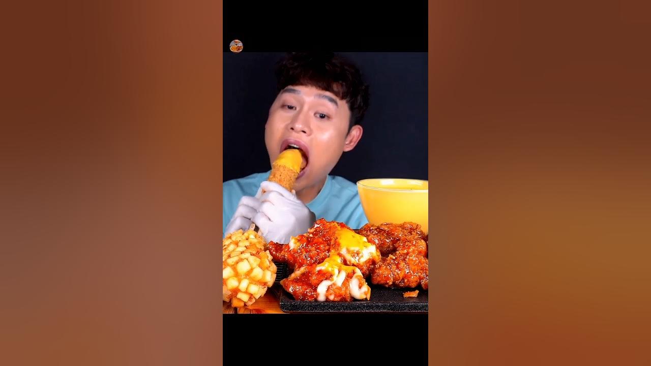 Cheese Hot Dog Fried Chicken #shorts #food #eating - YouTube