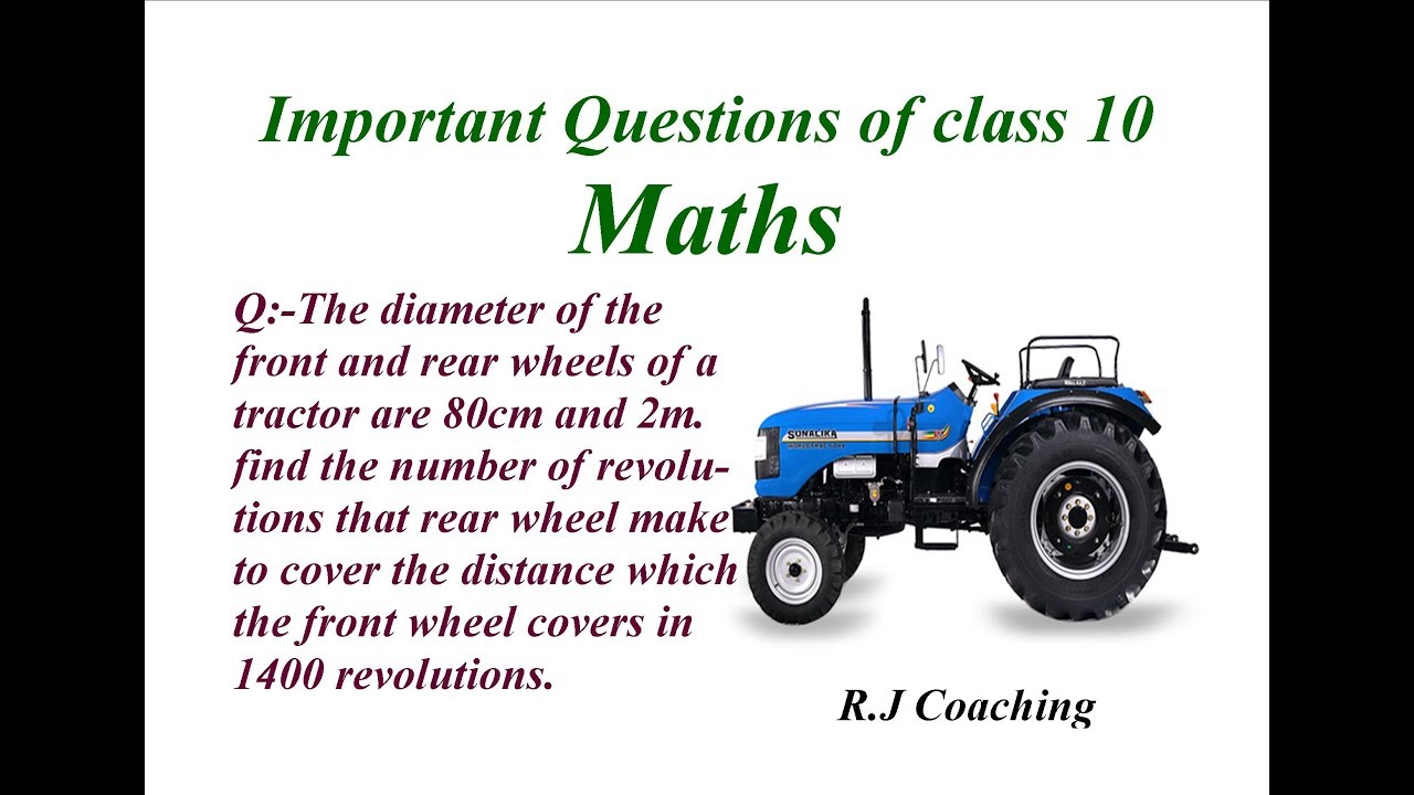 The diameter of the front and rear wheels of a tractor are 80cm and 2m ...