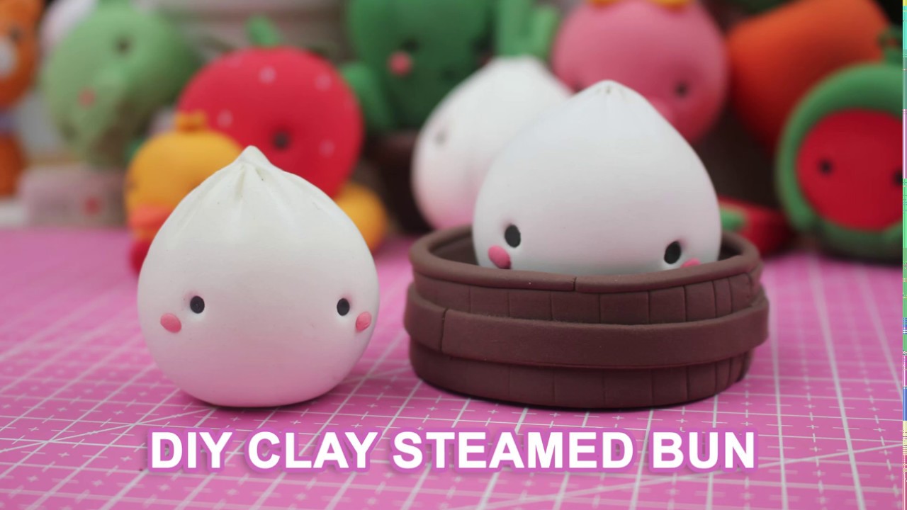 Hướng dẫn nặn đất sét Em Bé Bánh Bao/ DIY Clay Steamed Bun/ How to make ...