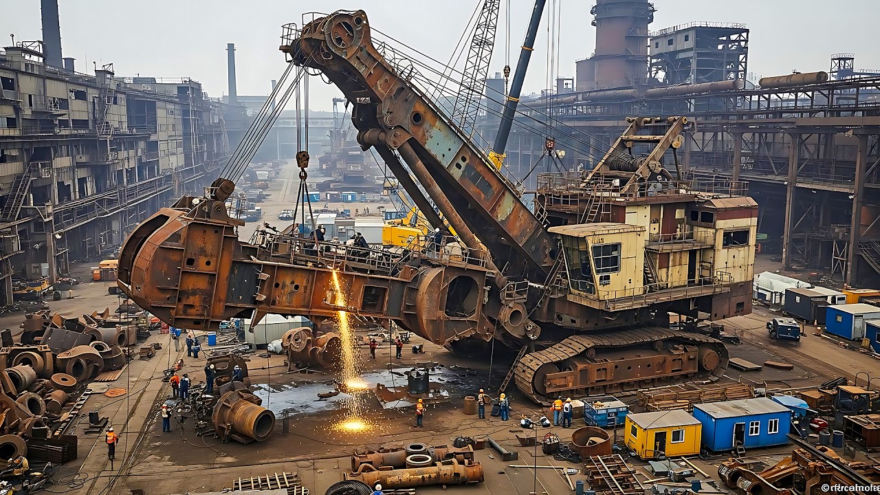 Rust-Covered Mining Excavator Rebuild – Giant Machine Restored After ...