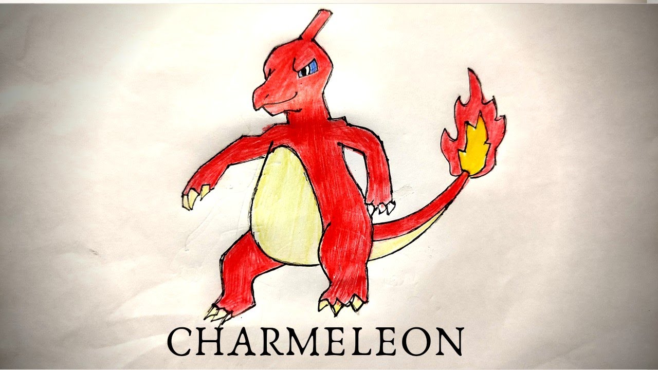 How to draw a CHARMELEON pokemon step by step //charmeleon pokemon ...
