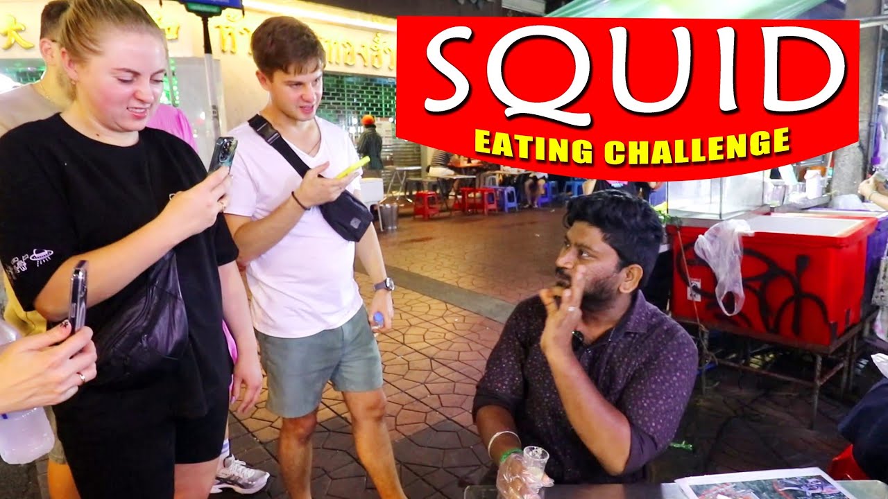 Eating Live Squid, Jumping Live Shrimp Eating Challenge | Pattaya ...