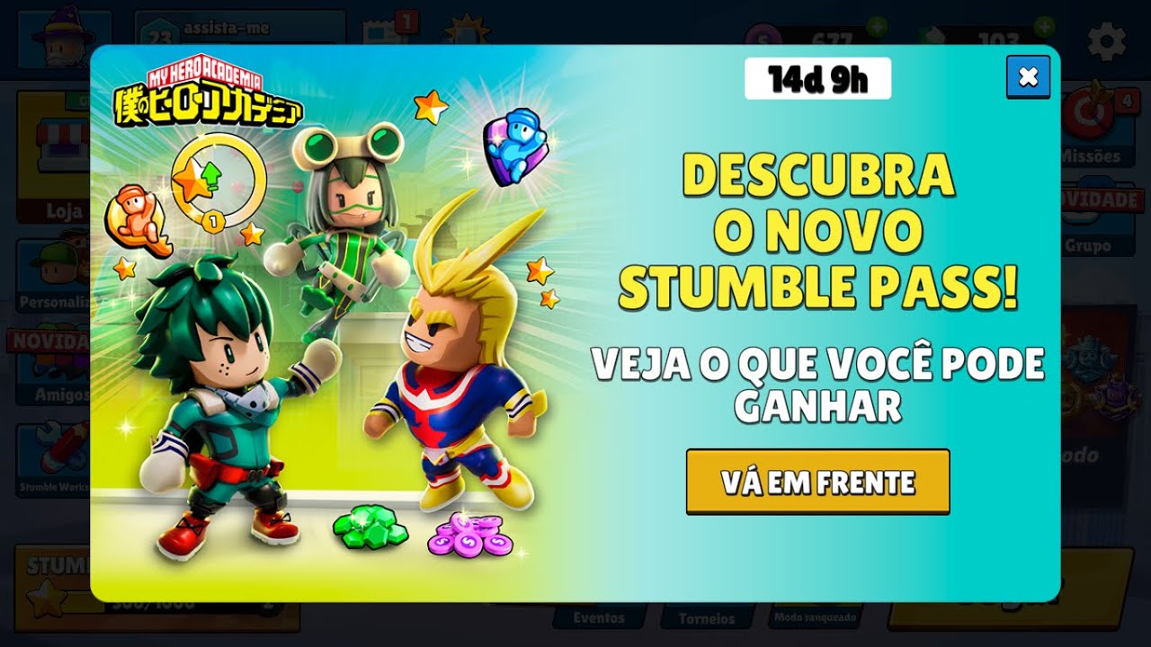 me tornei o HÉROI NUMRO 1 em boku no hero no STUMBLE GUYS - YouTube