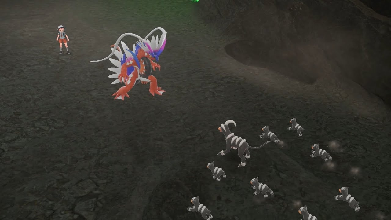 Koraidon and Trainer Attacked by Houndoom in Cave Scene | Pokémon ...