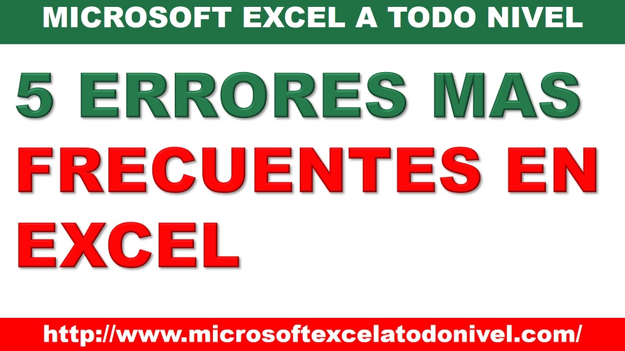 Tips y Trucos de Excel | 5 Errores más frecuentes en Excel - YouTube