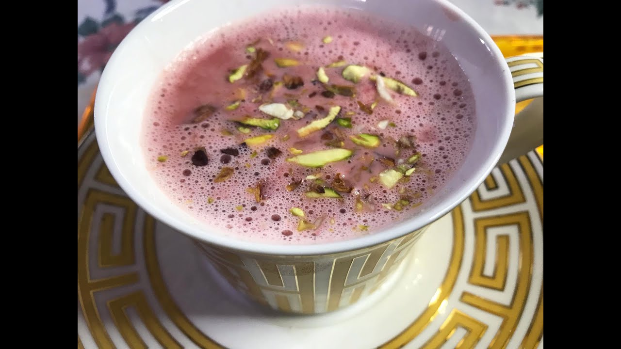 KASHMIRI CHAI RECIPE | PINK TEA RECIPE | GULABI CHAI | کشمیری چائے ...