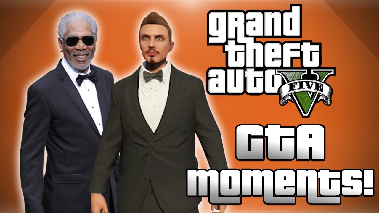 GTA 5 Online Funny Moments! - Morgan Freeman, Stranger Selfie ...
