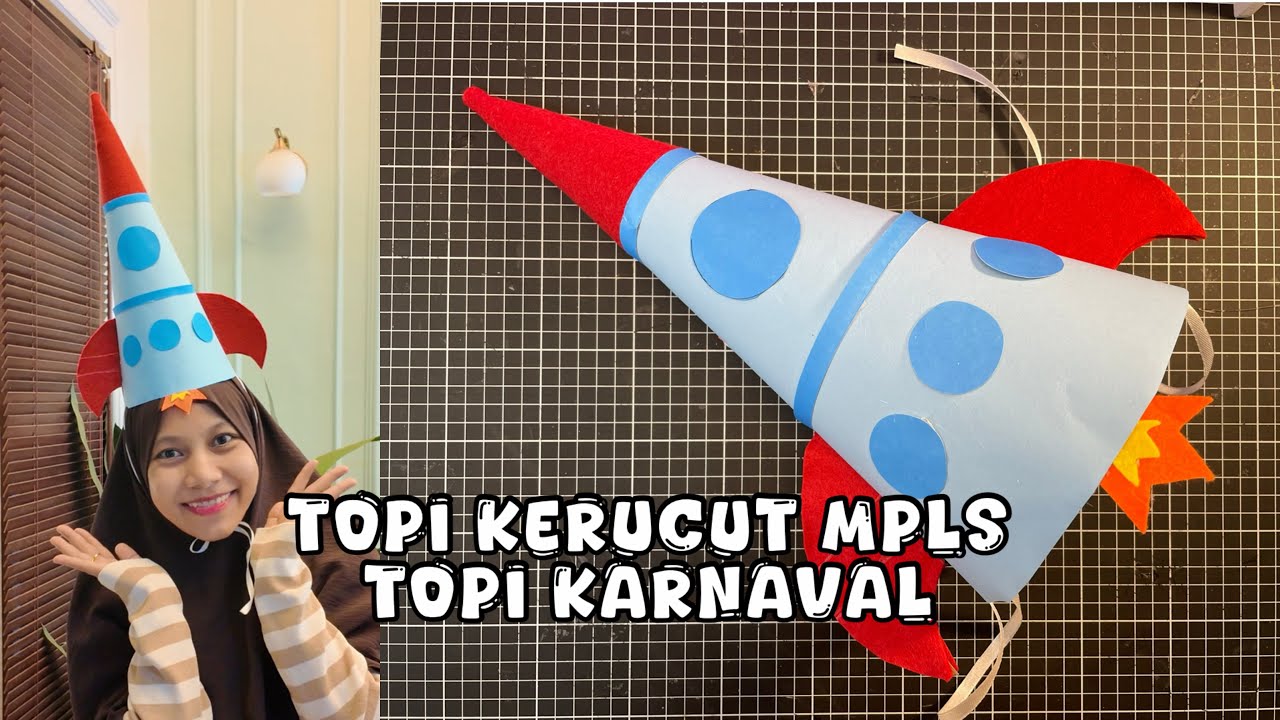 Tutorial topi kerucut dari karton | Topi karnaval | topi astronot - YouTube