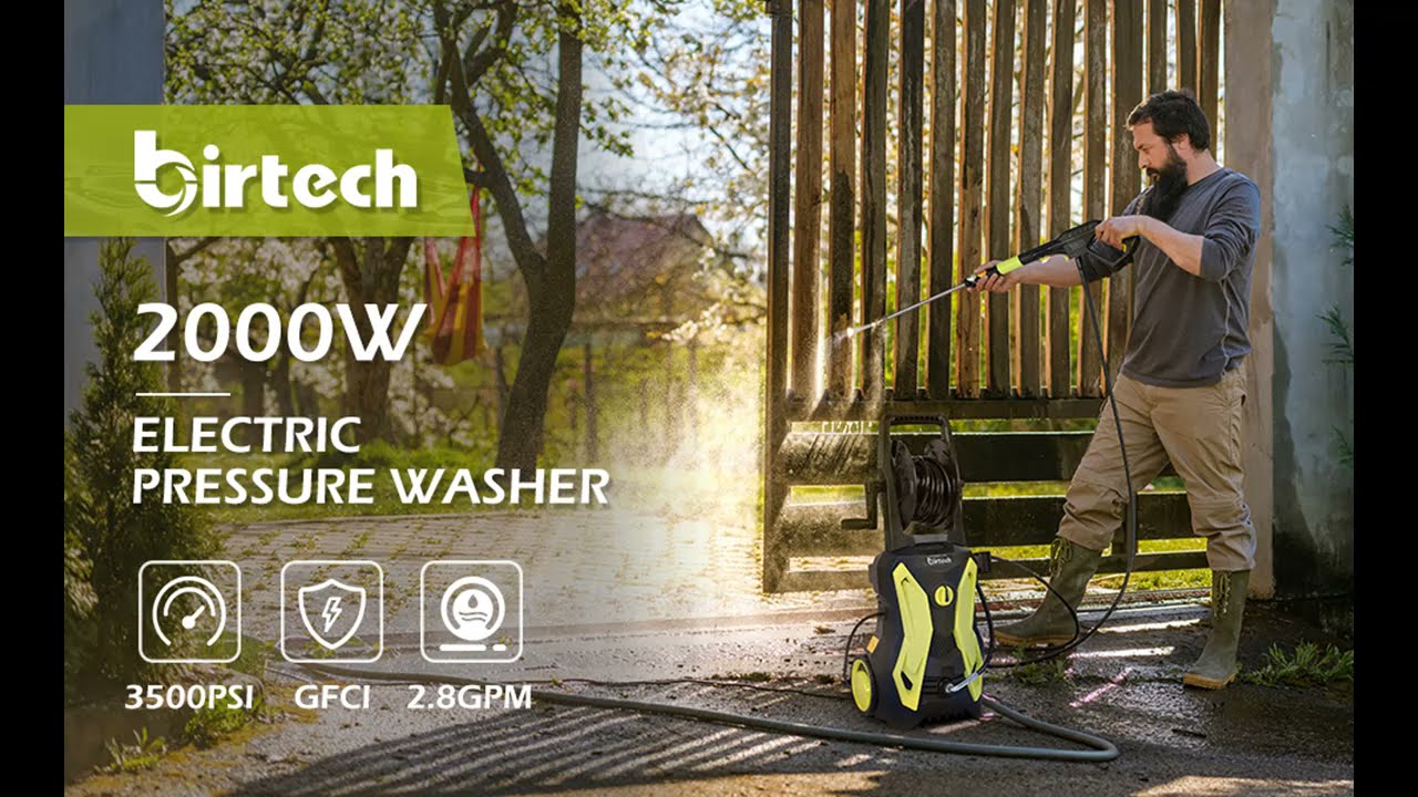 Birtech Power Washer Electric 3500 PSI, 2.8GPM Pressure Washers 2000W ...