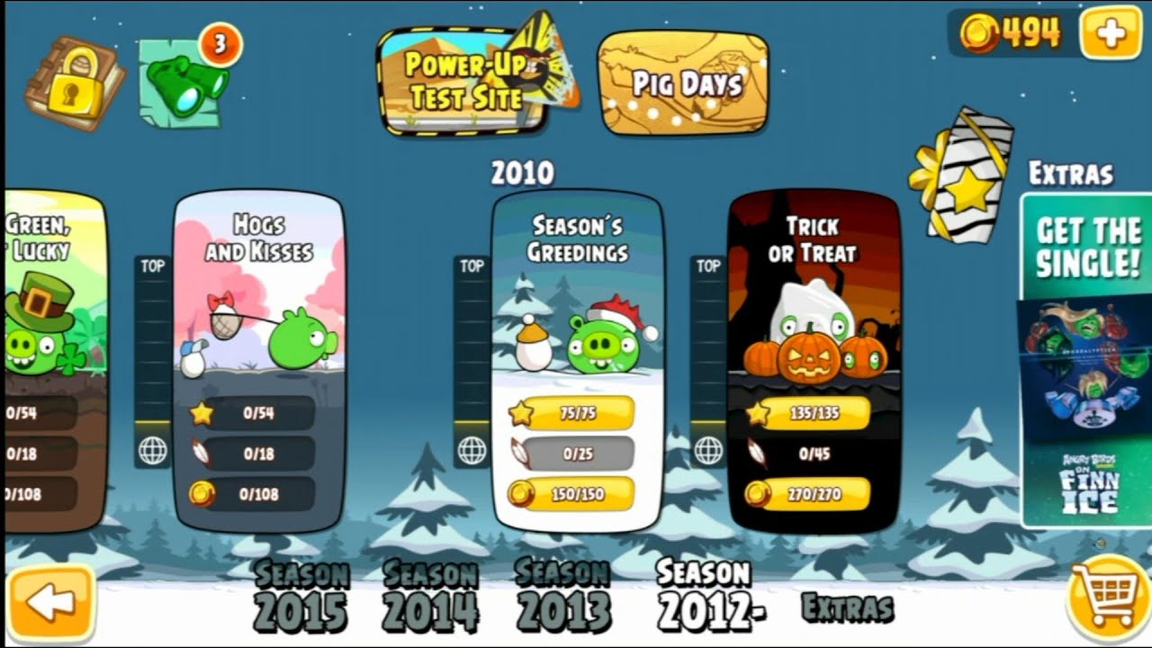 Angry Birds Seasons : ( Season's Greedings) All Levels - YouTube