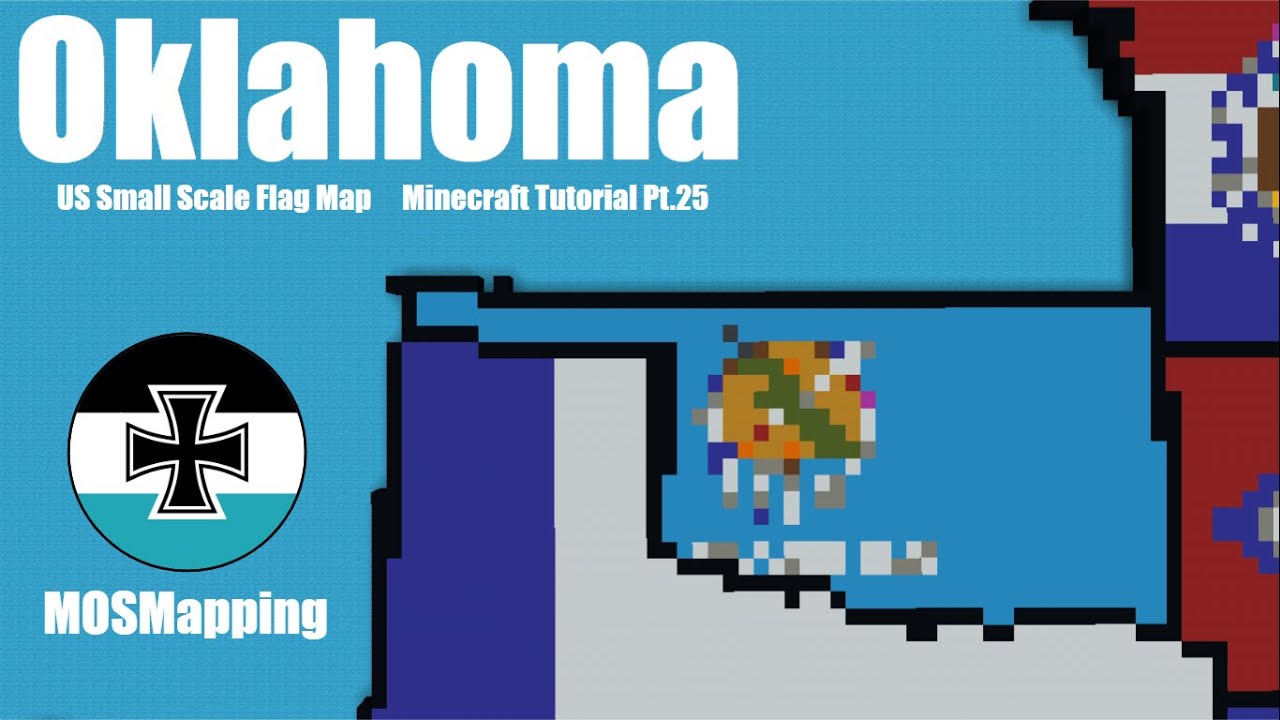Oklahoma - Small Scale US State Flag Map Minecraft Tutorial [Part 25 ...