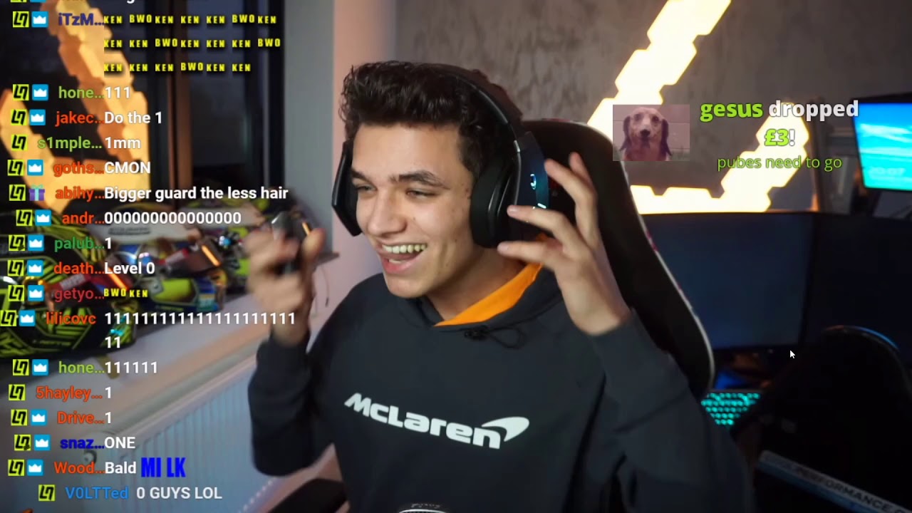 Lando Norris shaves hair off after raising £12,000 for charity! - YouTube