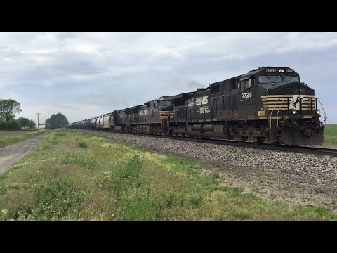 NS 9728 (C44-9W) leads a Eastbound Norfolk Southern ethanol train (64R) near Kangley, IL 06/04 ...