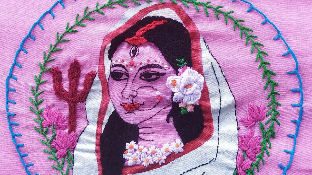 Durga puja special kurti/blouse design ||Needlework || Maa Durga ...