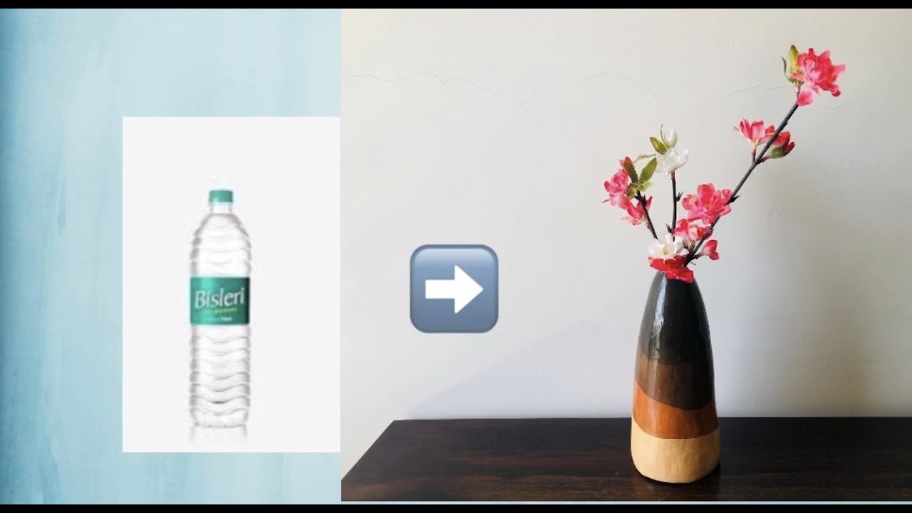 How to make a beautiful vase from bisleri bottle |bottle art | DIY ...