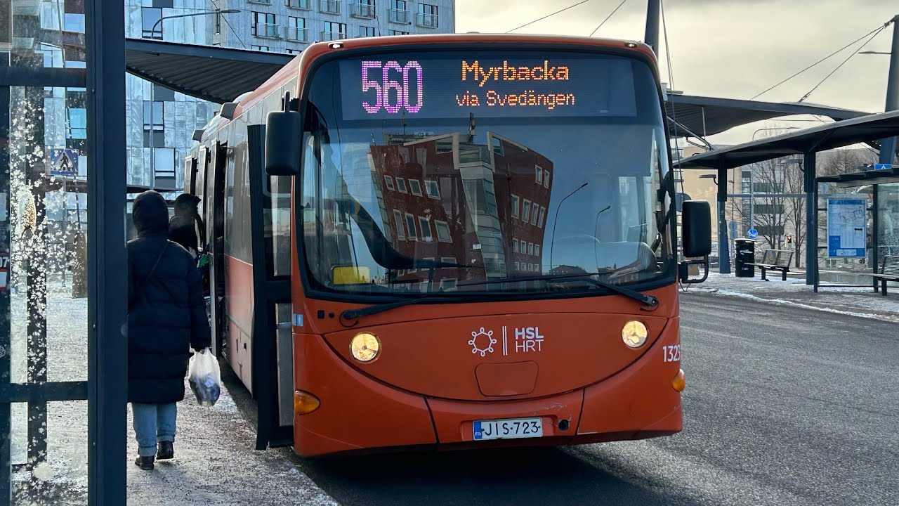 (Koiviston Auto 1323) Scania K280UB Lahti Scala 2013 Departing at Malmi ...