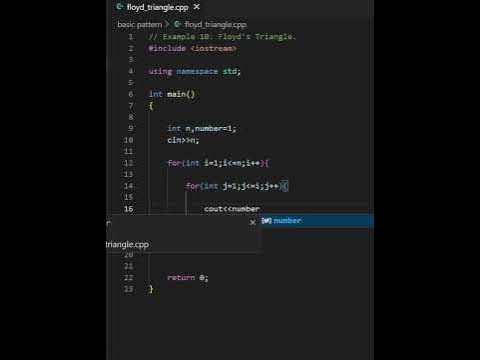 Floyd's Triangle | Pattern Program #subscribe #shorts #short #program # ...