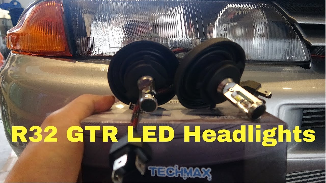 Techmax LED Headlights install and review test Nissan Skyline R32 GTR ...