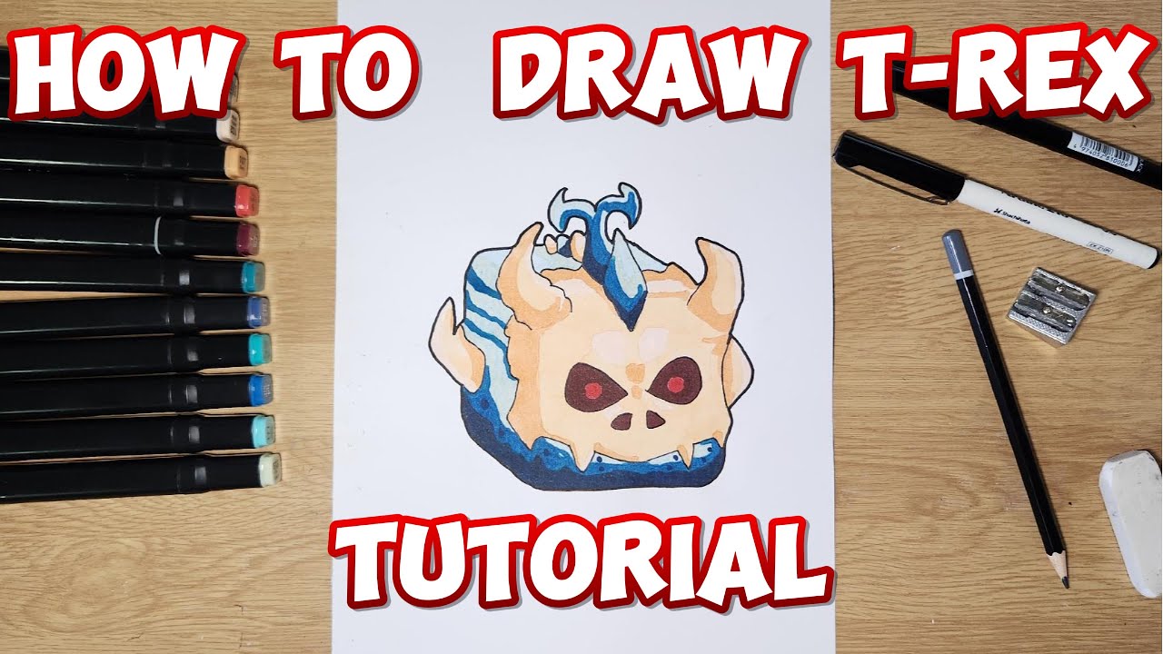How to Draw T-Rex Blox Fruit | Step by Step Tutorial - YouTube