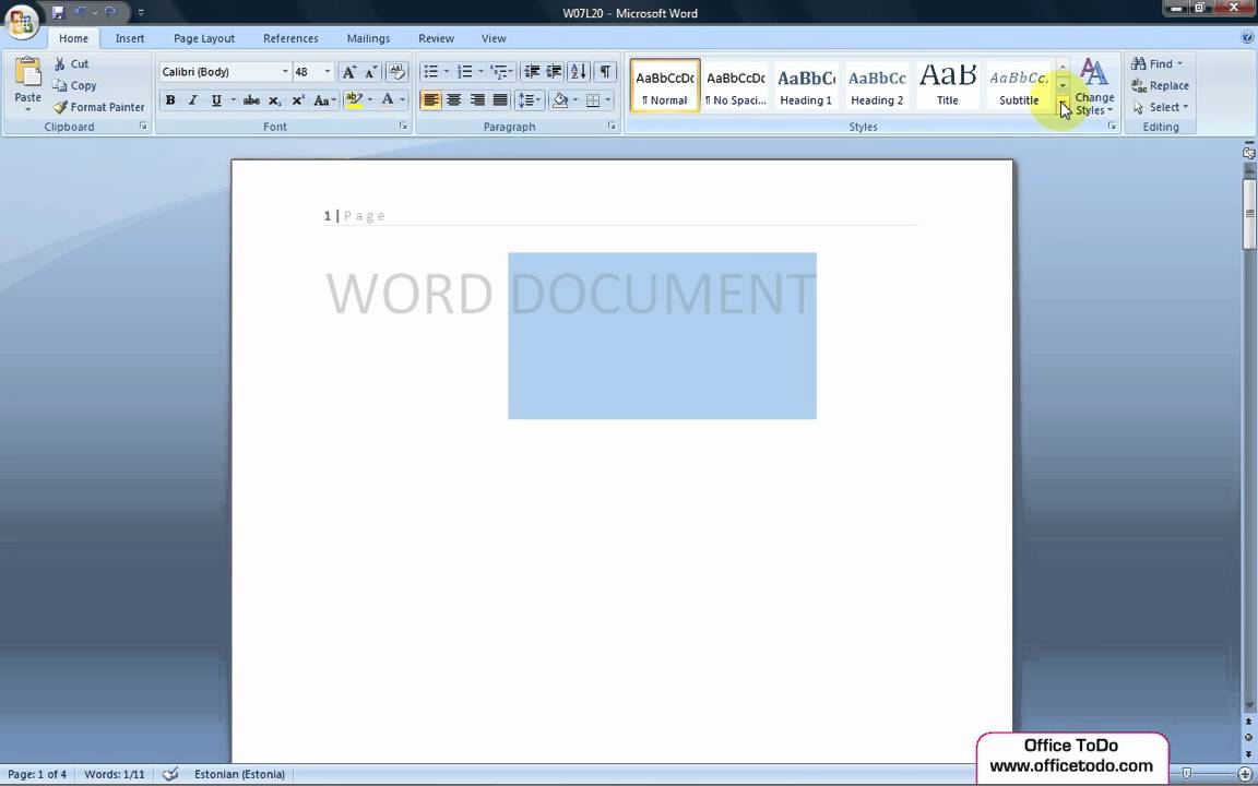 How to create a customized style onto Styles menu? | Word 2007 - YouTube