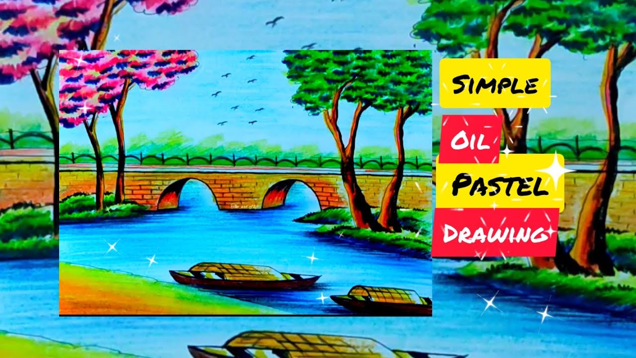 wonderful scenery drawing| |simple scenery drawing| |easy drawing with ...