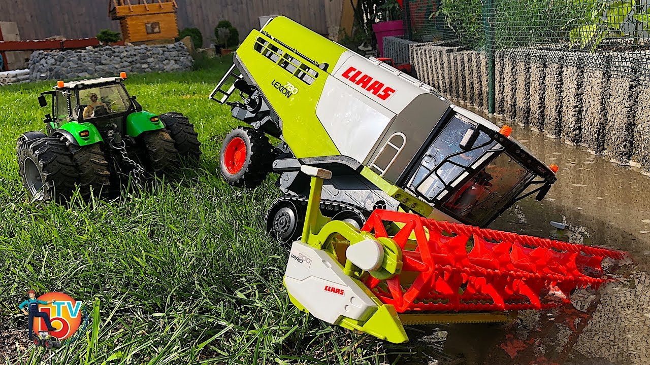 CRASH COMBINE CLAAS Lexion 780 has fallen into water! | BRUDER Toys ...