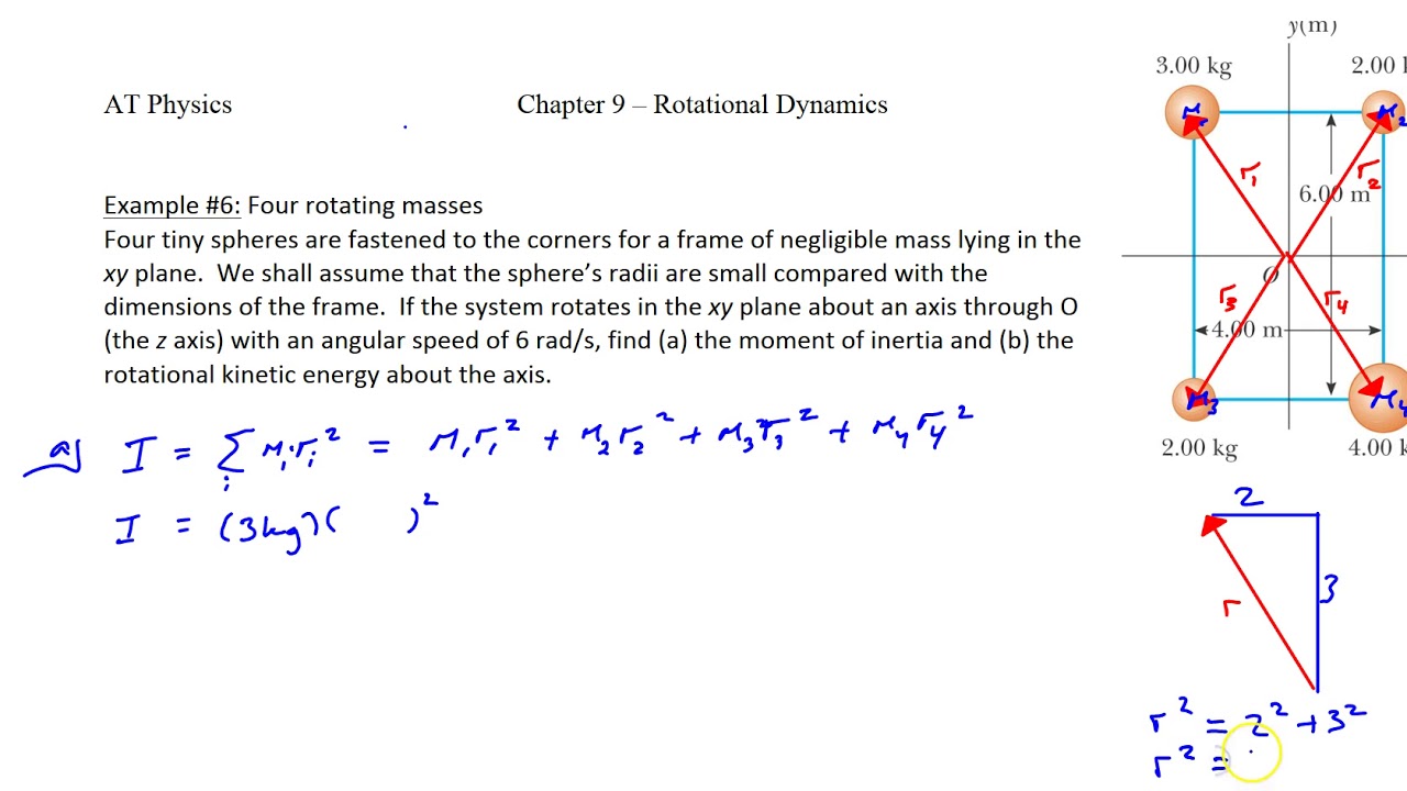 Chapter 9, Example #6 Four rotating masses - YouTube
