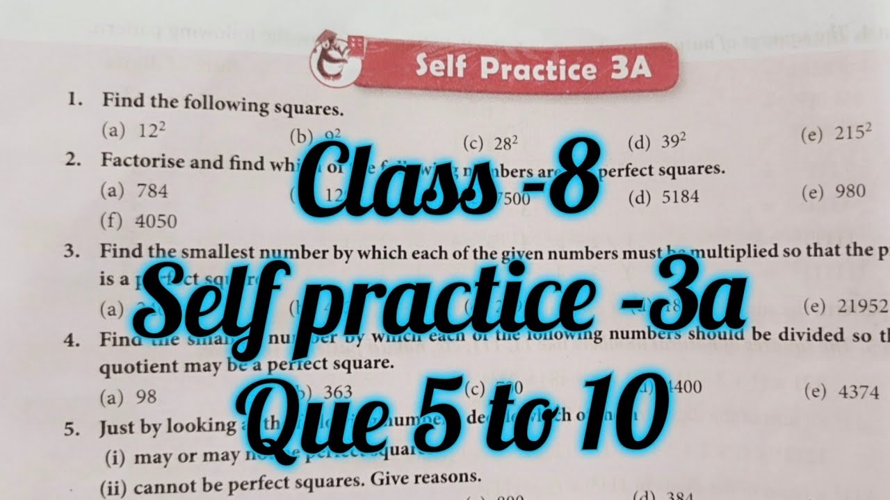 new learning composite mathematics class 8 self practice 3a | s chand ...