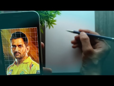 dhoni drawing outline step by step#tutorial - YouTube