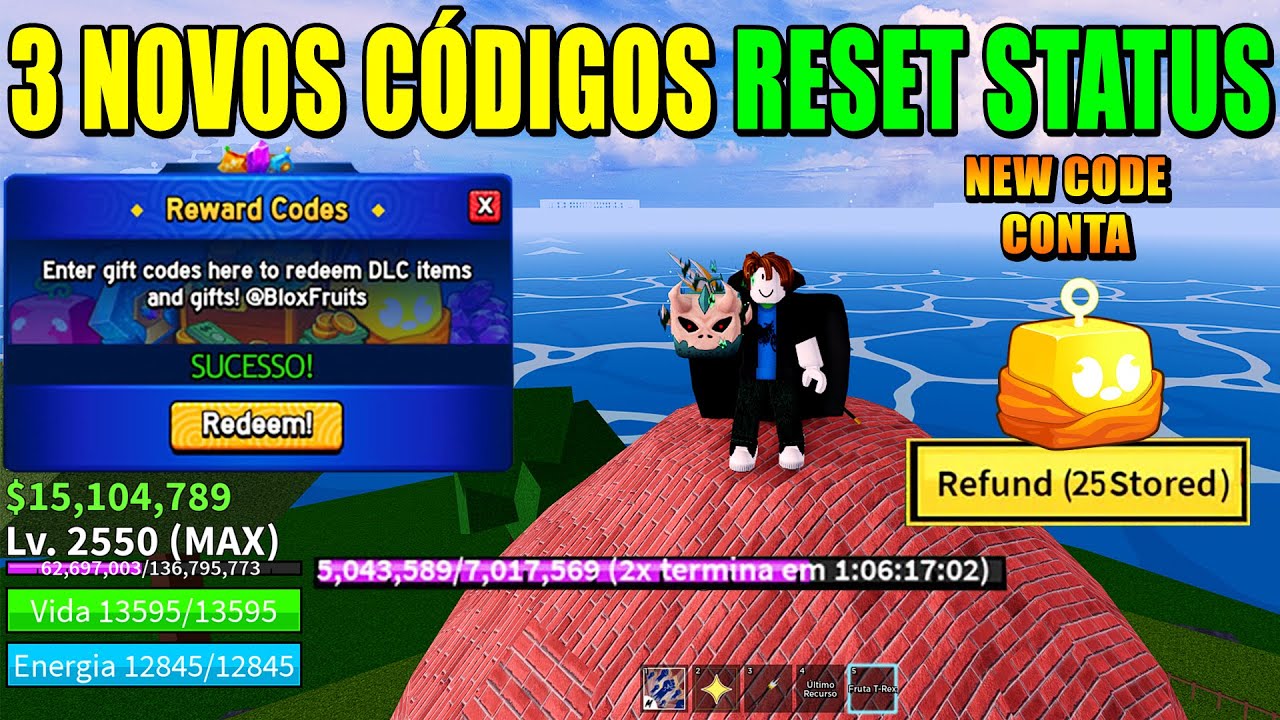 NOVOS CÓDIGOS DE RESET + 24 CÓDIGOS DE EXP BELI E RESET DO BLOX FRUITS - blox fruit codes - YouTube