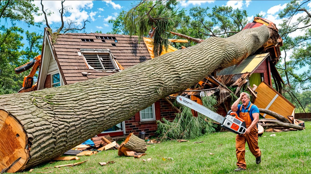 Dangerous Fastest Idiots Cutting Tree FAILS Skill With Chainsaw | Tree ...