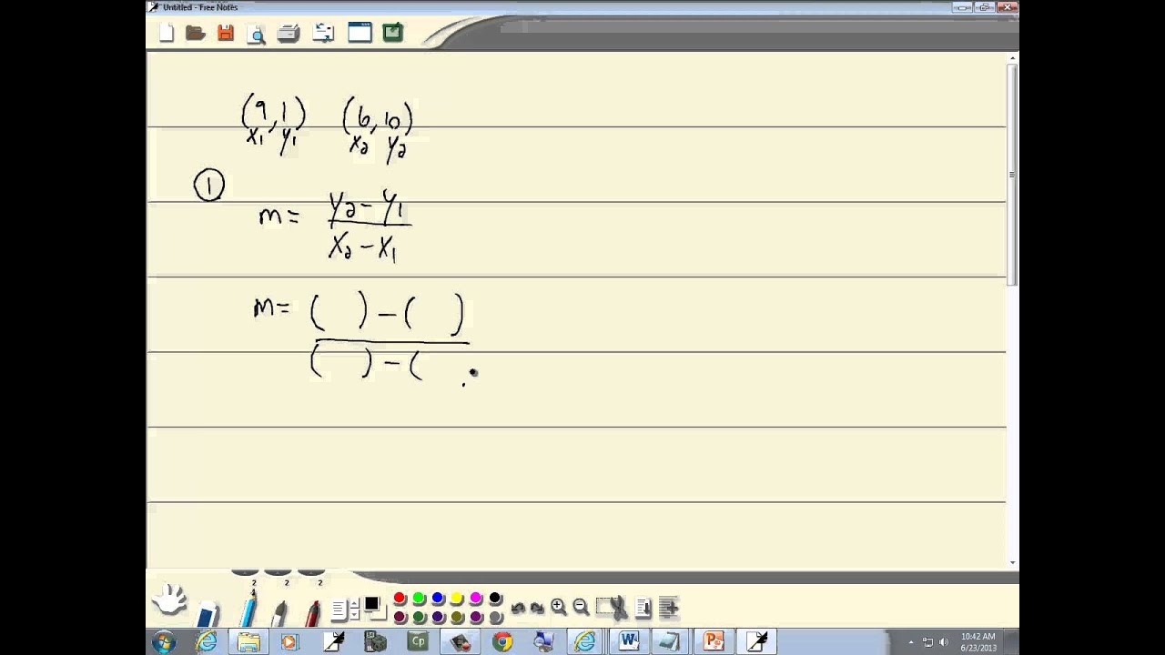 College Algebra Homework - Find Equation of Line - Slope Intercept Form ...