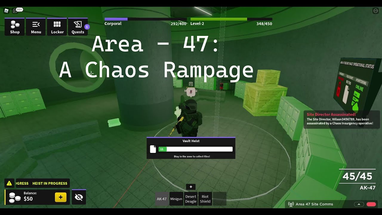 A Chaos Rampage: Roblox Area 47 - YouTube