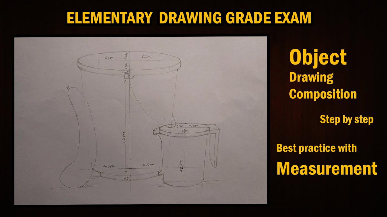 Object drawing | Elementary and Intermediate Exam, Bucket | Mug, Tub ...