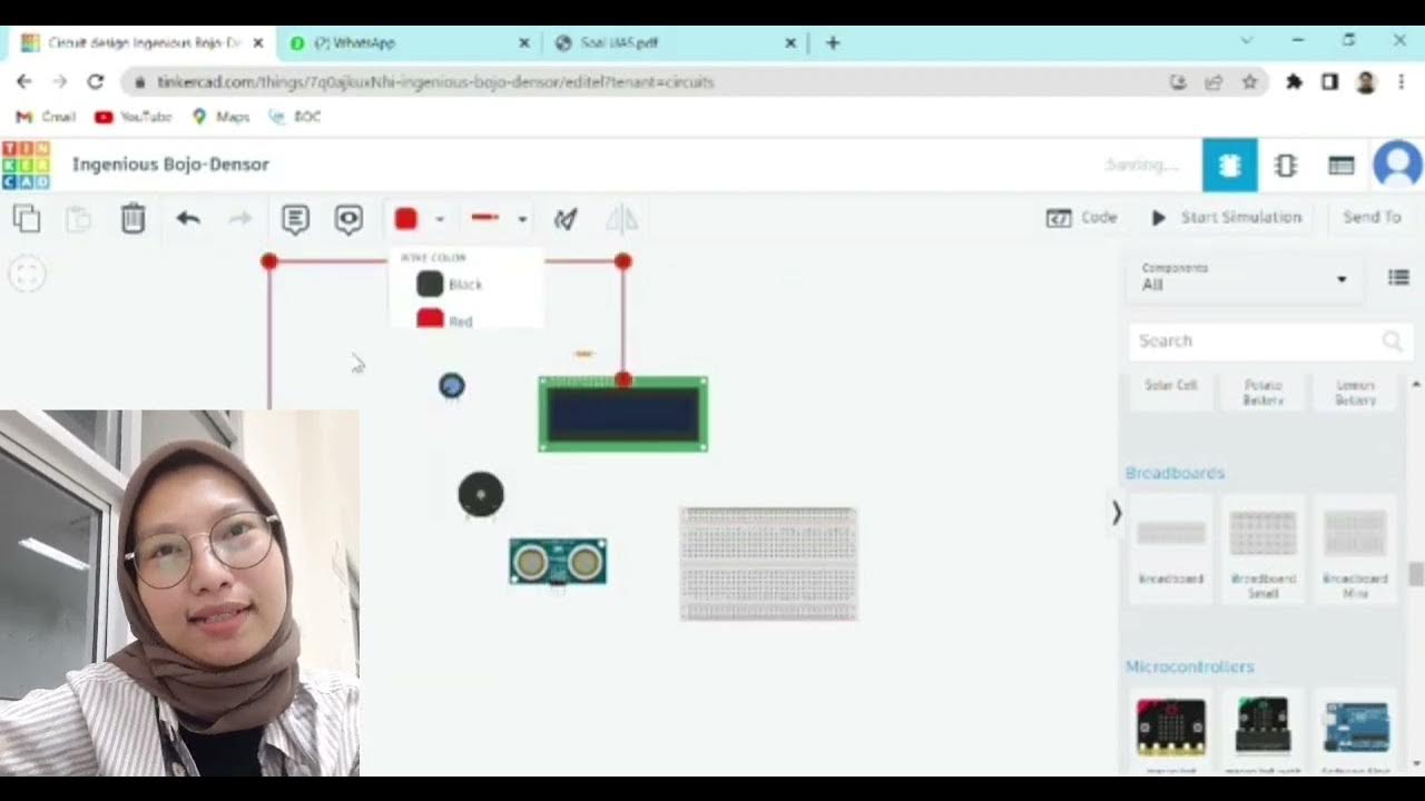 RANGKAIAN ARDUINO SENSOR MOBIL (TINKERCAD) - UAS_SISTEM MICROPROCESOR_Muji Diana_1116 - YouTube
