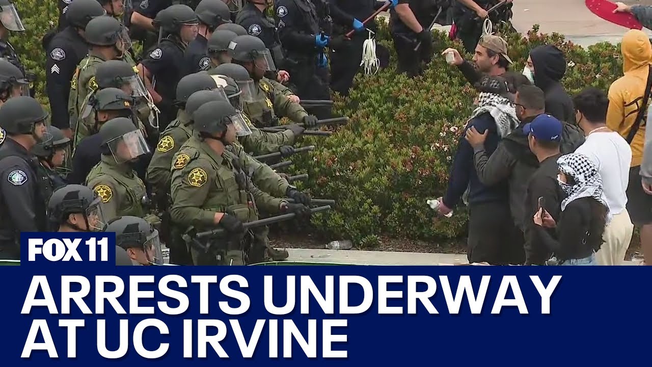 UC Irvine protests: Cops expected to storm encampment - YouTube
