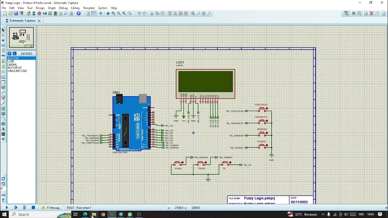 SIMULASI PERHITUNGAN FUZZY LOGIC DENGAN APLIKASI BANTU PROTEUS BERBASIS ...