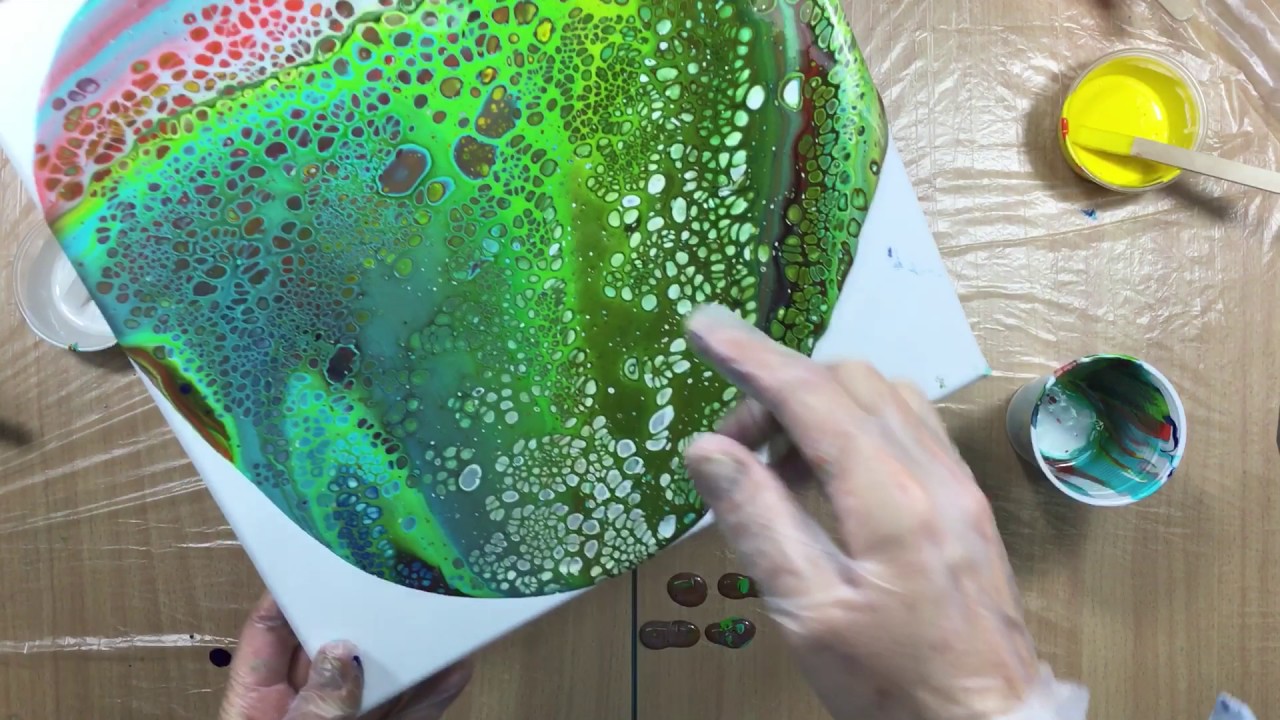 ( 323 ) Acrylic pour 30cmx 30cm - YouTube