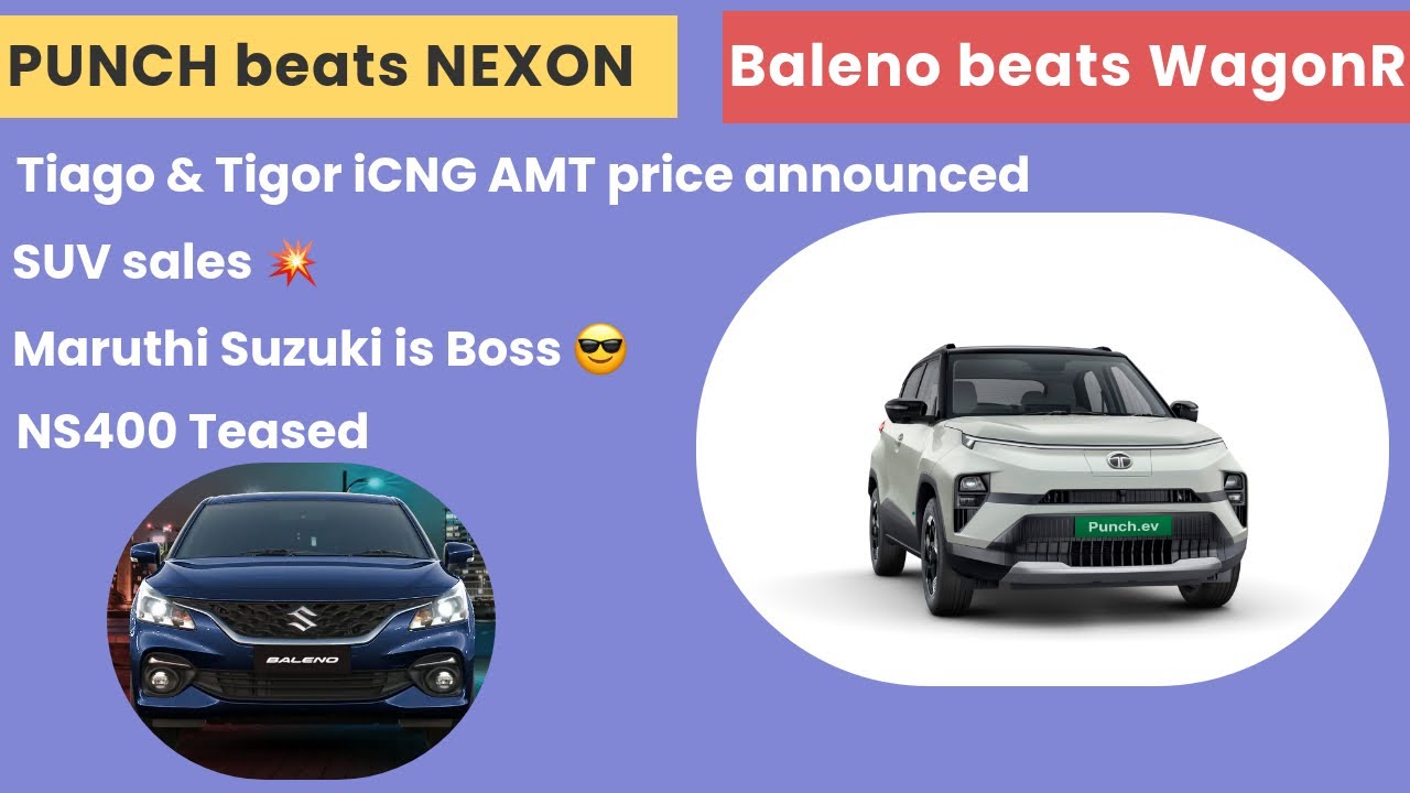 Punch vs Nexon| Baleno vs WagonR 🔵 Tiago & Tigor iCNG AMT price 🔵 # ...