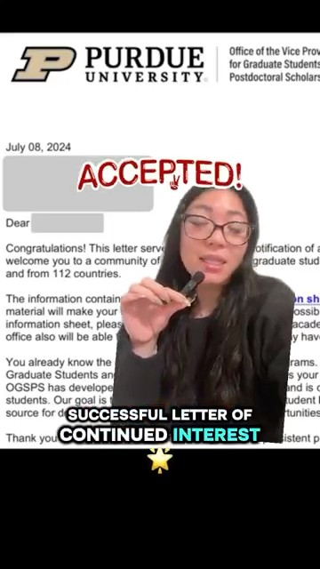 Purdue University letter of continued interest example 📧 # ...