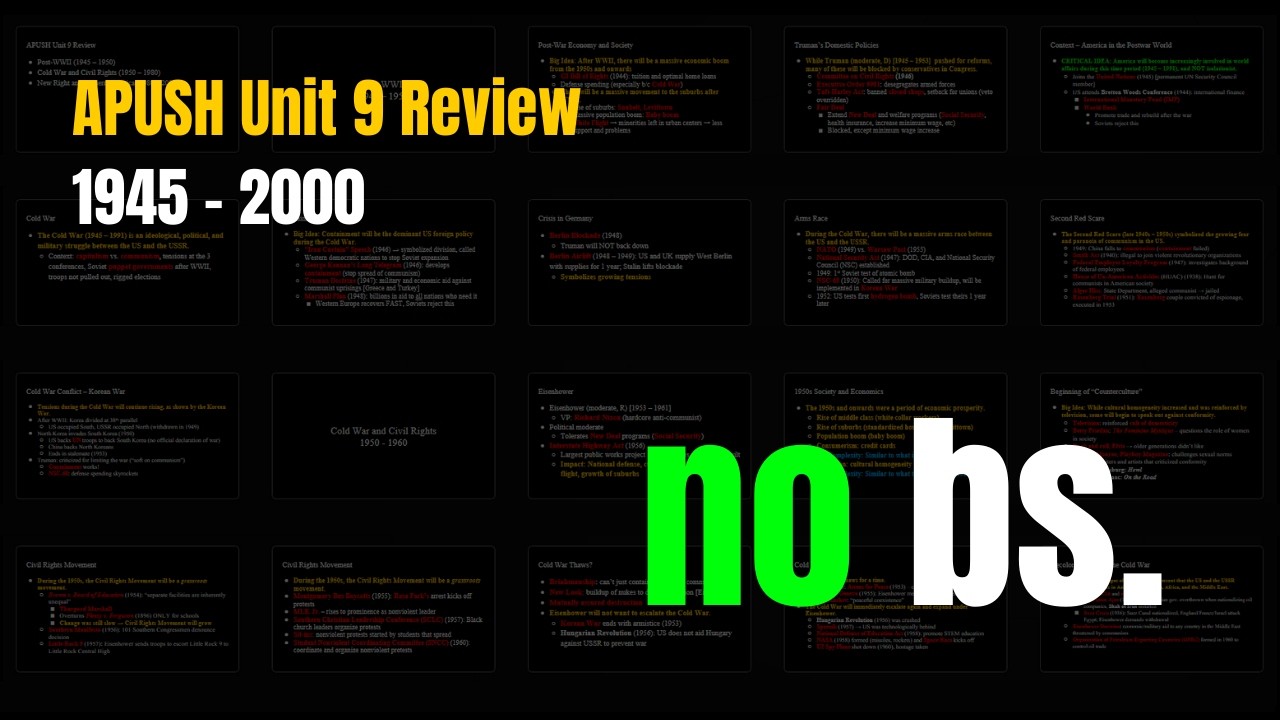 APUSH Unit 9 Review (no bs) - YouTube