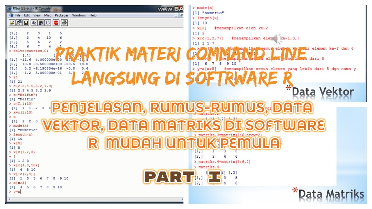 PART I: Materi Penjelasan Command Line Menggunakan Software R | Praktik ...