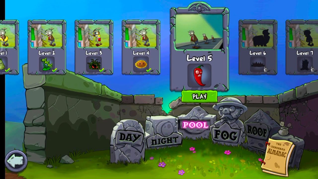 Plants vs zombie 1 (Adventure - Pool Level 1-5) - YouTube
