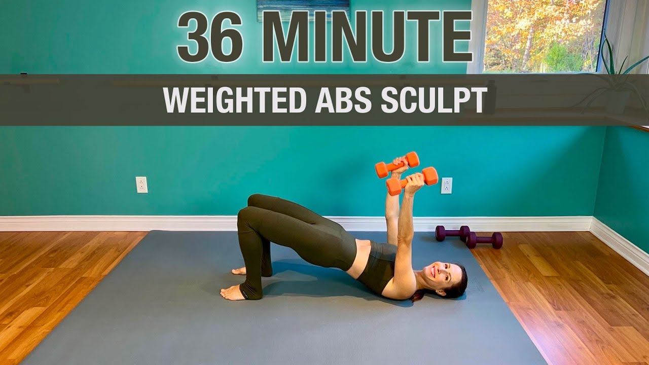 36 Minute Weighted Abs Sculpt with Shaina - YouTube