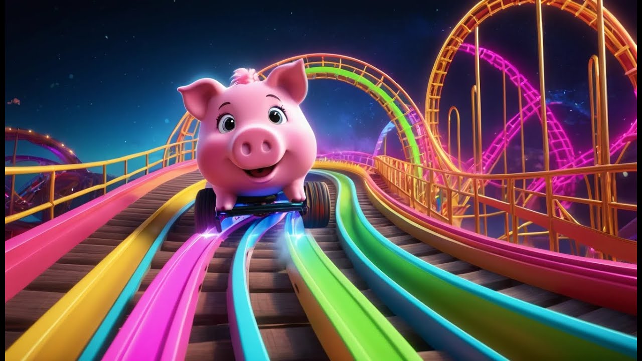 This Little Piggy on the Roller Coaster Ride | Fun Kids Song | Sing ...